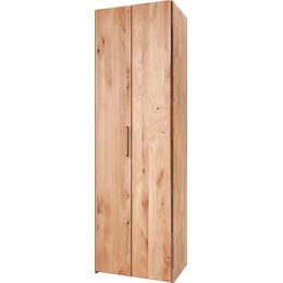 Falttürenschrank Home Affaire "Chamara" Schränke Gr. B/H/T: 63 cm x 218 cm x 65 cm, 1-türig mit Holz, 1 St., Basisausführung, beige (natur) Drehtürenschrank Kleiderschrank in unterschiedlichen Schrankbreiten erhältlich, massives Eichenholz