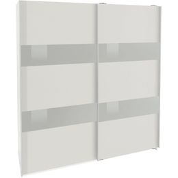 Schwebetürenschrank wimex "Altona" Schränke Gr. B/H/T: 180cm x 198cm x 64cm, 2 St., weiß (weiß, weißglas) mit Glaselementen und zusätzlichen Einlegeböden