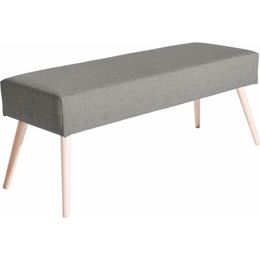 Sitzbank Max Winzer "Sit" Sitzbänke Gr. B/H/T: 114 cm x 48 cm x 40 cm, Strukturgewebe 16523, grau (hellgrau) mit hohen konischen Füßen