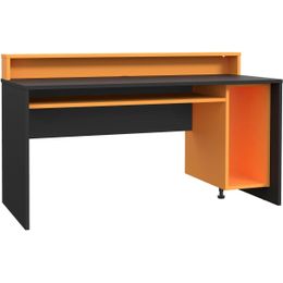 Gaming-Tisch FORTE "Tezaur" Tische Gr. B/H/T: 160cm x 94cm x 69cm, Mit RGB-Beleuchtung, bunt (schwarz, orange) wahlweise mit RGB-Beleuchtung