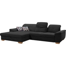 Ecksofa Alina "Nadira", schwarz (schwarz xbo 10), B:271cm H:91cm T:199cm, Struktur fein XBO (90% Polyester, 10% Polyamide);Chenille GCP (100% Polyester), Sofas, Ecksofa, wahlweise mit Bettfunktion und Stauraum
