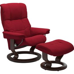 Fußhocker stressless "Mayfair" Hocker Gr. B/H/T: 55cm x 38cm x 39cm, ROHLEDER Stoff Q2 FARON, Classic Base Braun, rot (red q2 faron) mit Classic Base, Gestell Braun