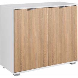 Hochkommode Priess Sideboards Gr. B/H/T: 82 cm x 71 cm x 38 cm, weiß (weiß, struktureichefarben hell) Türkommode