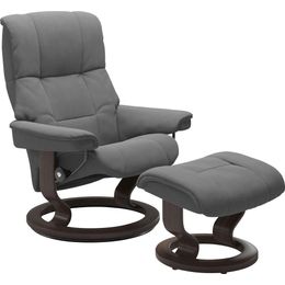 Fußhocker stressless "Mayfair" Hocker Gr. B/H/T: 55cm x 38cm x 39cm, Microfaser DINAMICA, Classic Base Wenge, grau (dark grey dinamica) mit Classic Base, Gestell Wenge