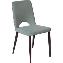 Polsterstuhl Tom Tailor HOME "T-VELVET CHAIR" Stühle Gr. B/H/T: 56 cm x 86 cm x 48 cm, 2 St., Samtstoff STC, Metall, grün (celadon stc 3, schwarz)