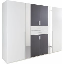 Kleiderschrank wimex "Vanea" Schränke Gr. B/H/T: 270 cm x 208 cm x 58 cm, 8 St., weiß (weiß, graphit) Drehtürenschrank Kleiderschrank Schränke