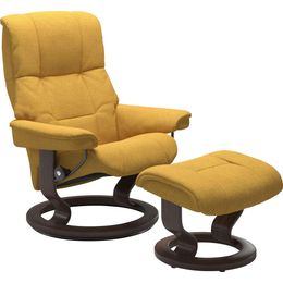 Fußhocker stressless "Mayfair" Hocker Gr. B/H/T: 55cm x 38cm x 39cm, ROHLEDER Stoff Q2 FARON, Classic Base Wenge, gelb (yellow q2 faron) mit Classic Base, Gestell Wenge