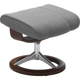 Fußhocker stressless "Consul" Hocker Gr. B/H/T: 54 cm x 41 cm x 39 cm, Leder BATICK, Signature Base Braun, grau (wild dove batick) mit Signature Base, Gestell Braun