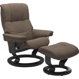 Fußhocker stressless "Mayfair" Hocker Gr. B/H/T: 55cm x 38cm x 39cm, ROHLEDER Stoff Q2 FARON, Classic Base Schwarz, braun (dark beige q2 faron) mit Classic Base, Gestell Schwarz