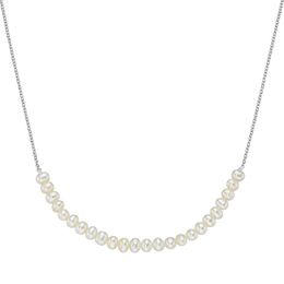 Collier Giorgio Martello MILANO "mit Süßwasser-Perlen, Silber 925" Halsketten Gr. 45 cm, Silber 925 (Sterlingsilber), silberfarben (silber) Damen