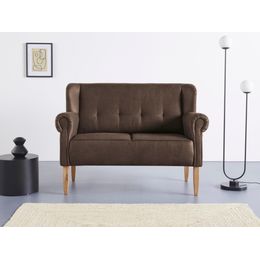 Küchensofa Home Affaire "Moro", braun (dunkelbraun), B:142cm H:99cm T:73cm, Microfaser in Antiklederoptik (100% Polyester), Sofas, in verschiedenen Stoffen und Farben
