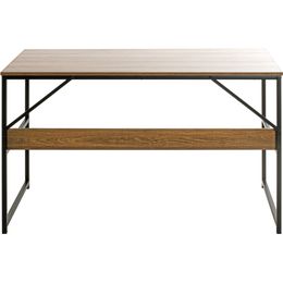 Schreibtisch HAKU Tische Gr. B/H/T: 120cm x 74cm x 60cm, schwarz (schw, eiche, schwarz, eiche)