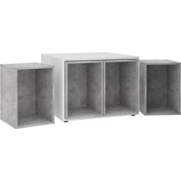 Couchtisch FMD "Joker 1" Tische Gr. B/H/T: 71,5cm x 50cm x 67,5cm, weiß (weiß / beton la + weiß)