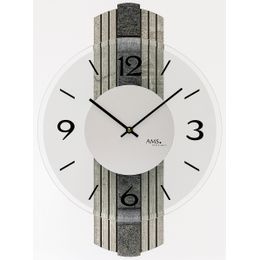 Wanduhr AMS "W9675" Wanduhren Gr. B/H/L: 27 cm x 5 cm x 38 cm, grau