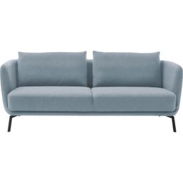 Sch&ouml;ner Wohnen Kollektion 3-Sitzer "Pearl - 5 Jahre Hersteller-Garantie, auch in Boucl&eacute;", blau (hellblau), B:210cm H:71cm T:91cm, 16% Baumwolle, 79% Polyester, 5% Polyacryl, SCH&Ouml;NER WOHNEN-KOLLEKTION, Sofas, Ma&szlig;e (B/H/T): 210/71/91 cm, F&uuml;&szlig;e Metall
