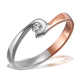 Goldring Goldmaid Fingerringe Gr. 19, Silber 925 (Sterlingsilber)-Roségold 333-Roségold 375-Roségold 585-Roségold 750, silberfarben Damen