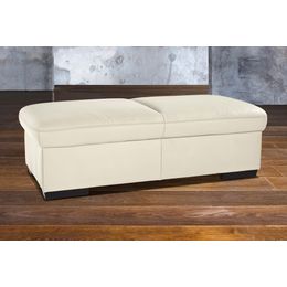 Hocker exxpo - SOFA FASHION "Salerno" Gr. B/H/T: 140 cm x 46 cm x 67 cm, Naturleder MADRAS-Kunstleder, beige (keramik) Polsterhocker Hocker