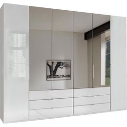 Falttürenschrank Wiemann "Kansas" Schränke Gr. B/H/T: 300 cm x 217 cm x 58 cm, 4 St., weiß (weiß, weißglas und spiegel) Drehtürenschrank Schränke mit Spiegel Glas Bestseller