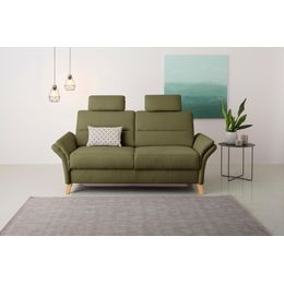 3-Sitzer Home Affaire "Westerland", gr&uuml;n (olive), B:186cm H:90cm T:89cm, 98% Polyester 2% Polyamid, Sofas, Federkern-Polsterung. wahlweise mit Armlehnfunktion