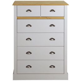 Kommode Home Affaire "Sandringham" Sideboards Gr. B/H/T: 78 cm x 107 cm x 40 cm, grau mit 6 Schubladen, Breite 78 cm