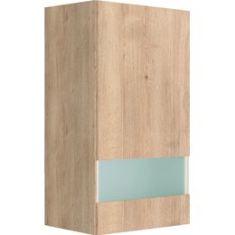 Glashängeschrank Optifit "Roth" Schränke Gr. B/H/T: 50 cm x 89,6 cm x 34,6 cm, 1 St., Komplettausführung, braun (wildeichefarben, wildeichefarben) Breite 50 cm, 89,6 cm hoch