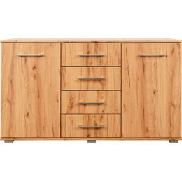 Kombikommode Priess "Lindau" Sideboards Gr. B/H/T: 123 cm x 71 cm x 38 cm, 4 St., beige (astkernbuchefarben)