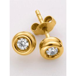 Paar Ohrstecker Lady Ohrringe Gr. Diamanten-Metall, goldfarben (gelbgold 375) Damen