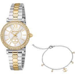 Quarzuhr JUST cavalli time "Varenna, JC1L273M0085" Armbanduhren goldfarben (silberfarben, goldfarben) Damen