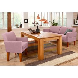Sofa Home Affaire "Fehmarn", rosa (flamingo), B:190cm H:98cm T:81cm, Strukturstoff (Zusammensetzung: 100% Polyester), Sofas, 3-Sitzer-Sofa 2-Sitzer-Sofa, in 3 Breiten