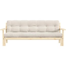 Schlafsofa Karup Design "Unwind", beige (ivory), B:190cm H:14cm T:92cm, Sofas, Schlafsofa, Mit Holzstruktur, inkl. Futonmatratze, Liegefl&auml;che 130x190 cm