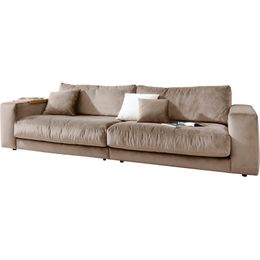 Big-Sofa 3C CANDY "Enisa II", beige (sand), B:290cm H:86cm T:127cm, 100% Polyester, Sofas, Big-Sofa, incl. 1 Flatterkissen, Wahlweise mit Flecken-Schutz-Bezug Easy care