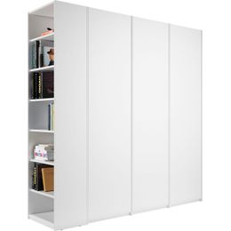 Müllermöbel Drehtürenschrank MÜLLER SMALL LIVING "Modular Plus Variante 6" Schränke Gr. B/H/T: 212,2 cm x 221,4 cm x 60,5 cm, 3 St., Basisausführung, weiß inklusive links oder rechts montierbarem Seitenregal