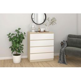 Kommode Inosign "Daelan" Sideboards Gr. B/H/T: 80 cm x 93,5 cm x 39,5 cm, 4 Schubladen, 4 St., weiß (weiß, natur) Schubladenkommode