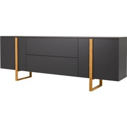 Sideboard Tenzo "BIRKA" Sideboards Gr. B/H/T: 216 cm x 78 cm x 43 cm, 2, grau (anthrazit) Sanft Schliessung