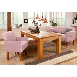 Sofa Home Affaire "Fehmarn", rosa (flamingo), B:150cm H:98cm T:81cm, Strukturstoff (Zusammensetzung: 100% Polyester), Sofas, 3-Sitzer-Sofa 2-Sitzer-Sofa, in 3 Breiten