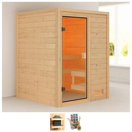 Sauna Welltime "Sandy", beige (naturbelassen), ohne Ofen, (ohne Ofen), Saunen, ohne Ofen