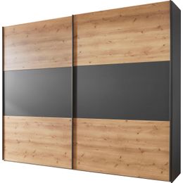 Schwebetürenschrank Wiemann "Korfu" Schränke Gr. B/H/T: 246,9 cm x 217 cm x 67 cm, 2 St., braun (bianco, eiche, nachbildung) hochwertige Beschläge