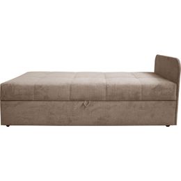 Schlafsofa Alina "Marla", braun (hellbraun xbo 2), B:205cm H:73cm T:91cm, Struktur fein XBO (100% Polyester), Sofas, Schlafsofa, inkl. Stauraum, Armlehne wahlweise links ode rechts