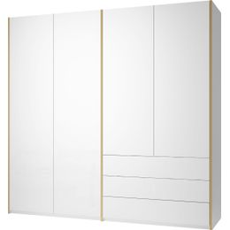 Müllermöbel Drehtürenschrank MÜLLER SMALL LIVING "Modular Plus Variante 8" Schränke Gr. B/H/T: 230 cm x 221,4 cm x 60,5 cm, 4 St., weiß (weiß, birke) Inklusive 3 geräumigen Schubladen