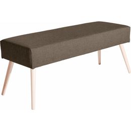 Sitzbank Max Winzer "Sit" Sitzbänke Gr. B/H/T: 114 cm x 48 cm x 40 cm, Strukturgewebe 16523, beige (sahara) mit hohen konischen Füßen