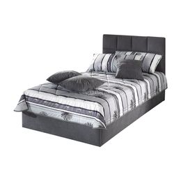 Polsterbett, grau (anthrazit), B:112cm L:210cm, Bezug Bett: Microfaser (100% Polyester);Bonnell-Federkernmatratze: 51% Polypropylen, 39% Polyester, 10% Baumwolle;Kaltschaummatratze: 100% Polyester, Bezug abnehm- und waschbar bis 60C, Westfalia Schlafkomfort, Betten, mit Bettkasten