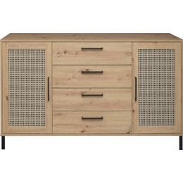 Mäusbacher Kommode MÄUSBACHER Sideboards Gr. B/H/T: 178 cm x 87 cm x 45 cm, mit Vierkantfüßen, 4 St., braun (asteiche)