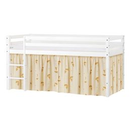 Spielbett Hoppekids "ECO Dream", gelb, B:101cm H:105cm L:208cm, Vorhang: 100% Baumwolle, Matratzenbezug: 23% Bambus.77% Polyester, Matratze: Waterlily Matratzenkern, Betten, Massivholz, wahlweise in 2 Größen und 4 Farben, Matratze wählbar