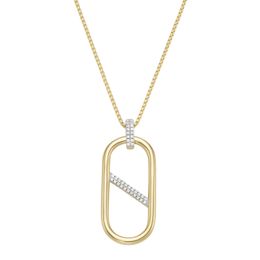 Kette mit Anhänger Giorgio Martello MILANO "Anhänger Zirkonia, Silber 925" Halsketten Gr. 45 cm, Silber 925 (Sterlingsilber), goldfarben (gold) Damen