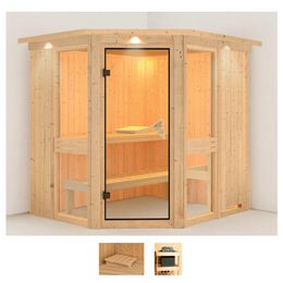 Karibu Sauna "Aline 1" Saunen ohne Ofen beige (naturbelassen)