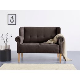 Küchensofa Home Affaire "Moro", braun (dunkelbraun), B:142cm H:99cm T:73cm, Microfaser in Antiklederoptik (100% Polyester), Sofas, in verschiedenen Stoffen und Farben