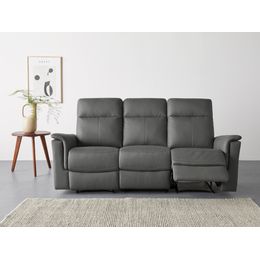 3-Sitzer Home Affaire "Southbrook", grau, B:197cm H:99cm T:92cm, Kunstleder 100% Polyurethan, Sofas, mit manueller und elektrischer Relaxfunktion