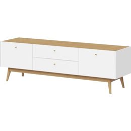 Lowboard Germania "Monteo" Sideboards Gr. B/H/T: 178 cm x 37 cm x 48 cm, 2, weiß (weiß, kendal, eiche, nachbildung) Breite 178 cm