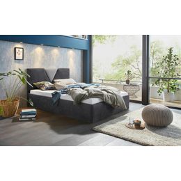 Polsterbett "Malibu", grau (anthrazit, grau), B:152cm L:212cm, Bezug Bett: Microfaser (100% Polyester);Bonnell-Federkernmatratze: 51% Polypropylen, 39% Polyester und 10% Baumwolle;Kaltschaummatratze: 100% Polyester, Bezug abnehm- und waschbar bis 60C, Westfalia Schlafkomfort, Betten, inkl. Bettkasten bei Ausführung mit Matratze
