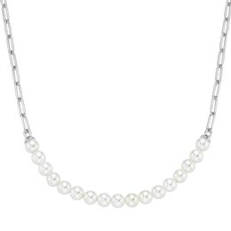 Collier Giorgio Martello MILANO "mit Muschelkern-Perlen, Silber 925" Halsketten Gr. 45 cm, Silber 925 (Sterlingsilber), silberfarben (silber) Damen